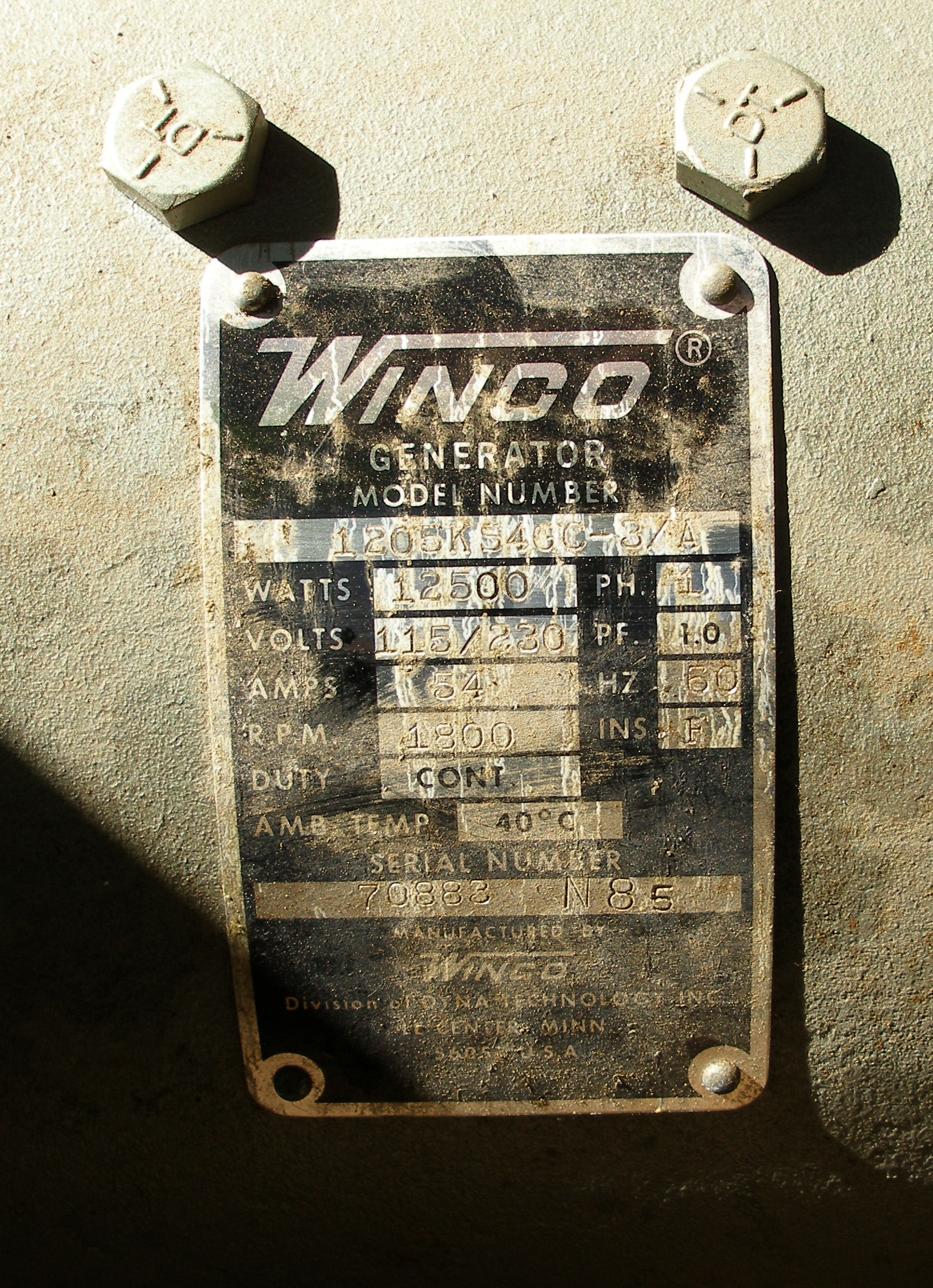 Winco Generator-10kW | Smokstak® Antique Engine Community*